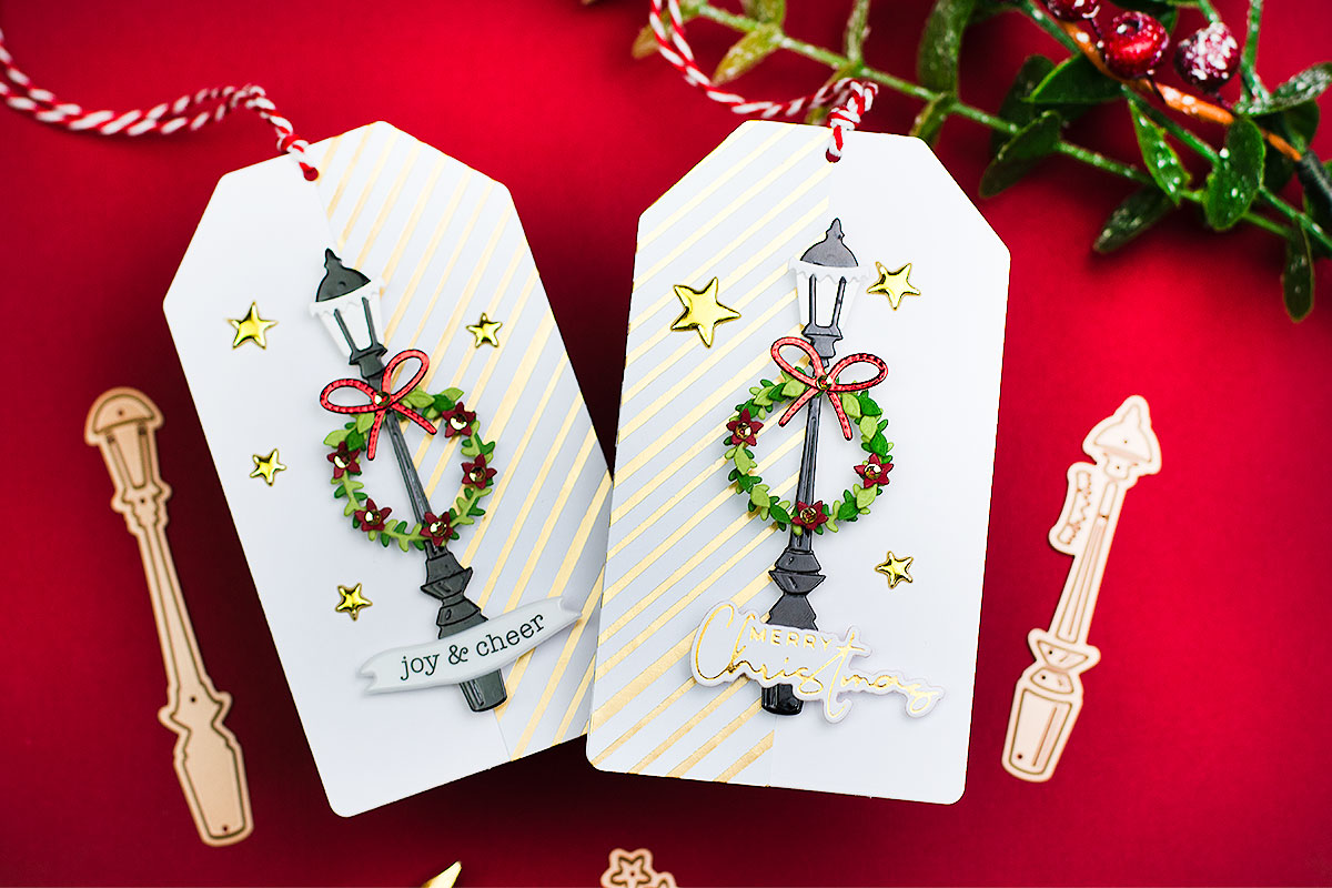 Spellbinders Card Kit November 2020 Die-Cut Lamppost Xmas Tags - Bibi ...