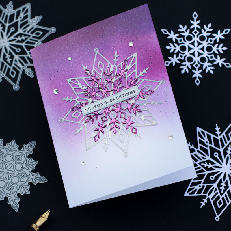 Easy and Quick Layered Snowflake Die-cut Xmas Cards - Bibi Cameron