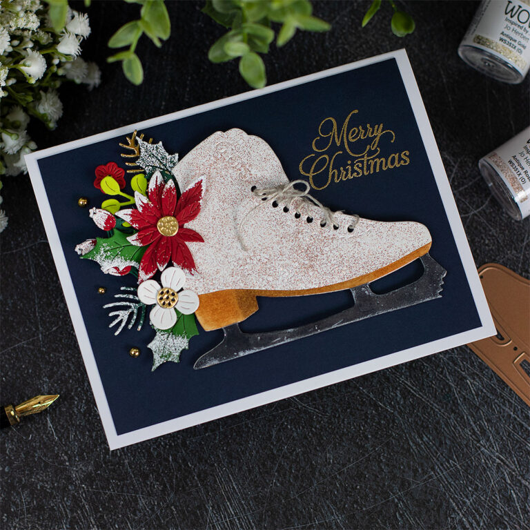 Xmas Ice Skate Cards and Wow Embossing Powders - Bibi Cameron