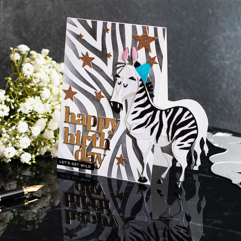 DIY Zebra Birthday Cards + SSS Animal Print Stencil - Bibi Cameron