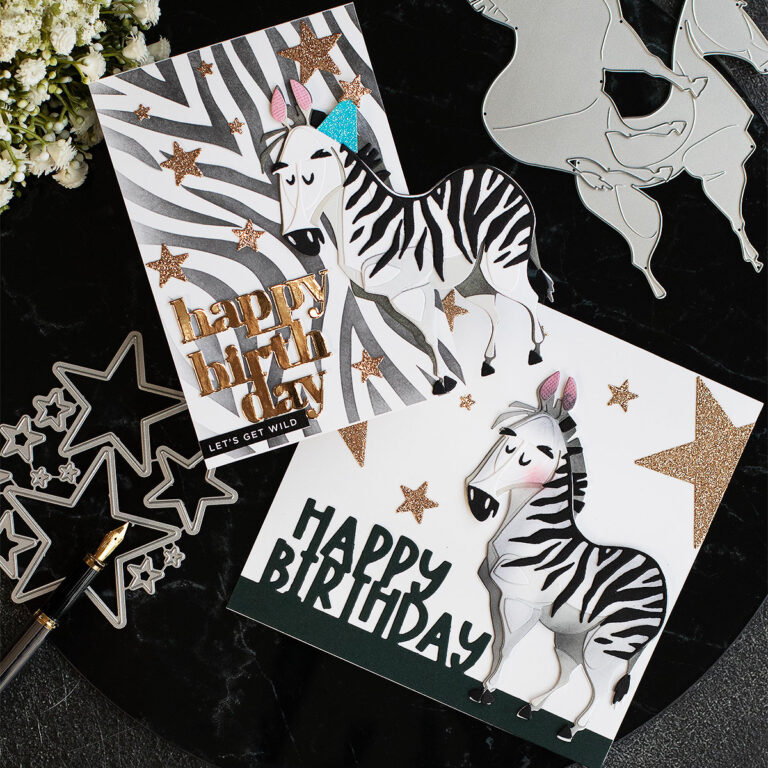 DIY Zebra Birthday Cards + SSS Animal Print Stencil - Bibi Cameron