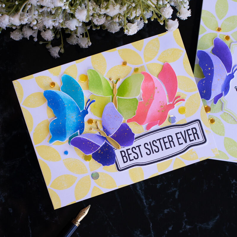 SSS Fluttering Butterflies Easy Stencilled Cards - Bibi Cameron