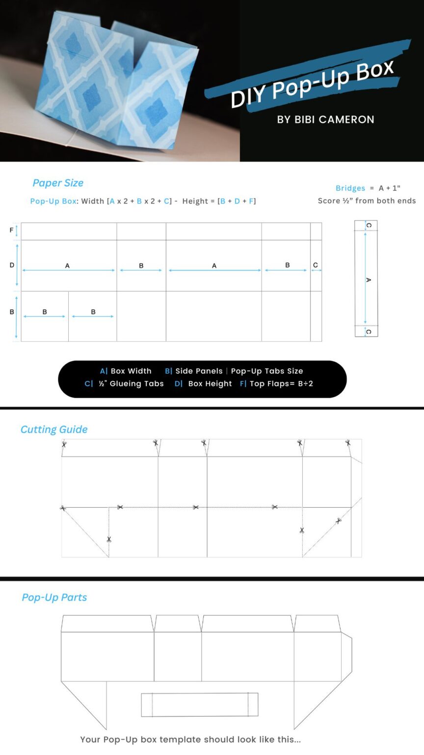DIY Pop-Up Box Template - No Dies Required - Bibi Cameron